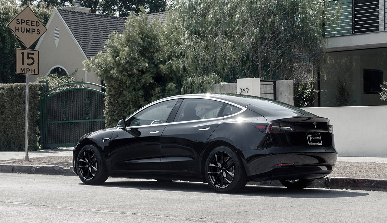 19" Matte Black Wheels Fits Tesla Model 3 AWD RWD Long Range Performan ...