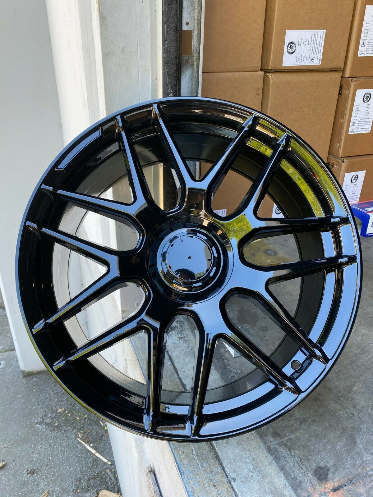 20" Gloss Black Wheels Fits Mercedes C250 C300 C400 C63 E300 E350 E550 ...